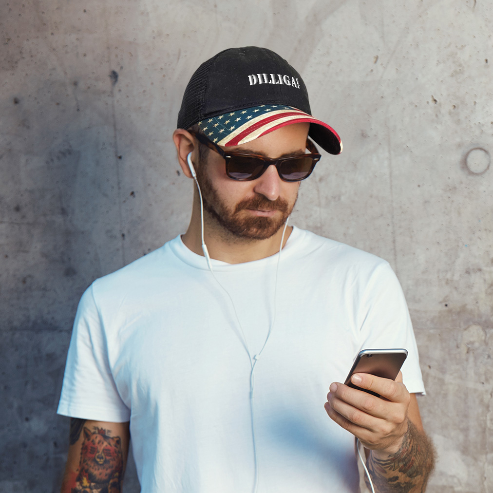 Patriotic Trucker Hat Usa Dilligaf American Flag Baseball Cap Snapback ...